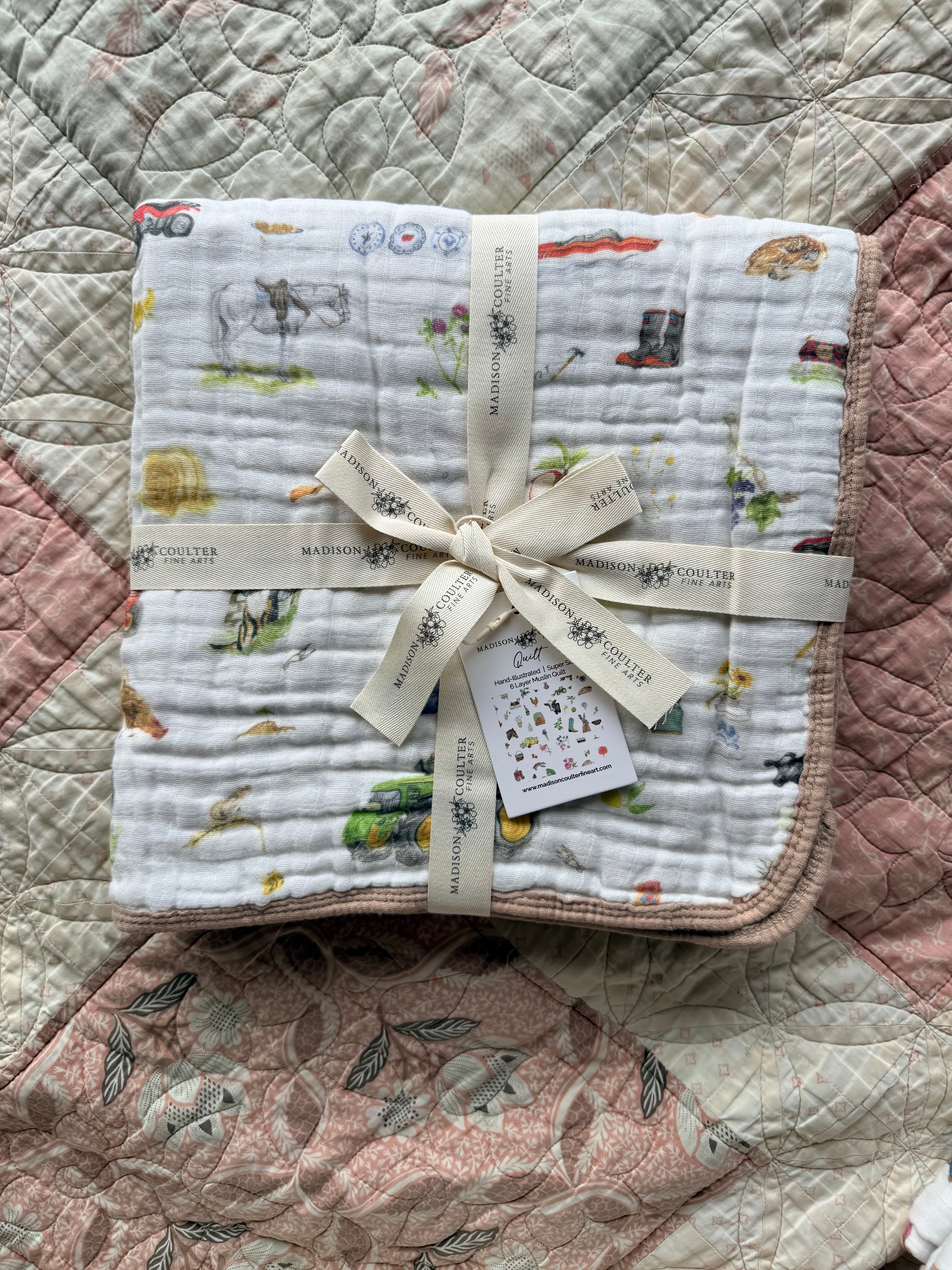 Cotton Muslin Quilt- Tractor – Madison Coulter Fine Arts
